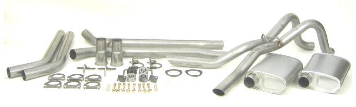 Dual - 2.25" Thrush® Turbo Header Back System - Thrush® Turbo Muffler ...